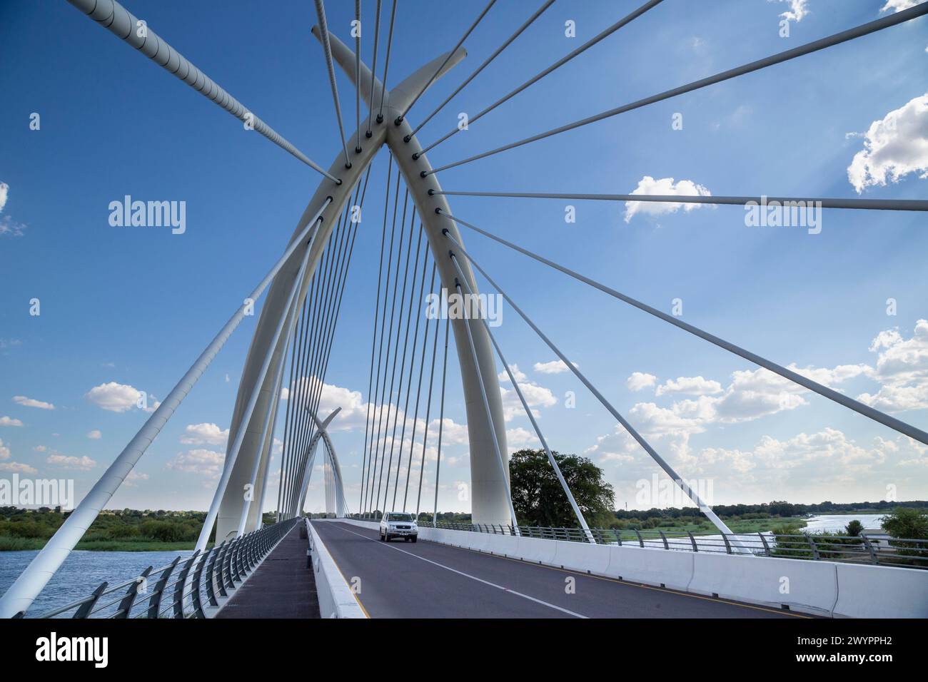 The Okavango River Bridge, also known as the Mohembo Bridge near ...