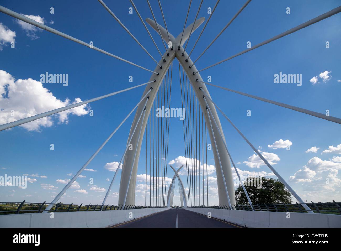 The Okavango River Bridge, also known as the Mohembo Bridge near ...