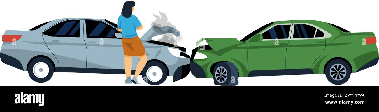 Road Traffic Accident Cars vector Stock Vector Image & Art - Alamy