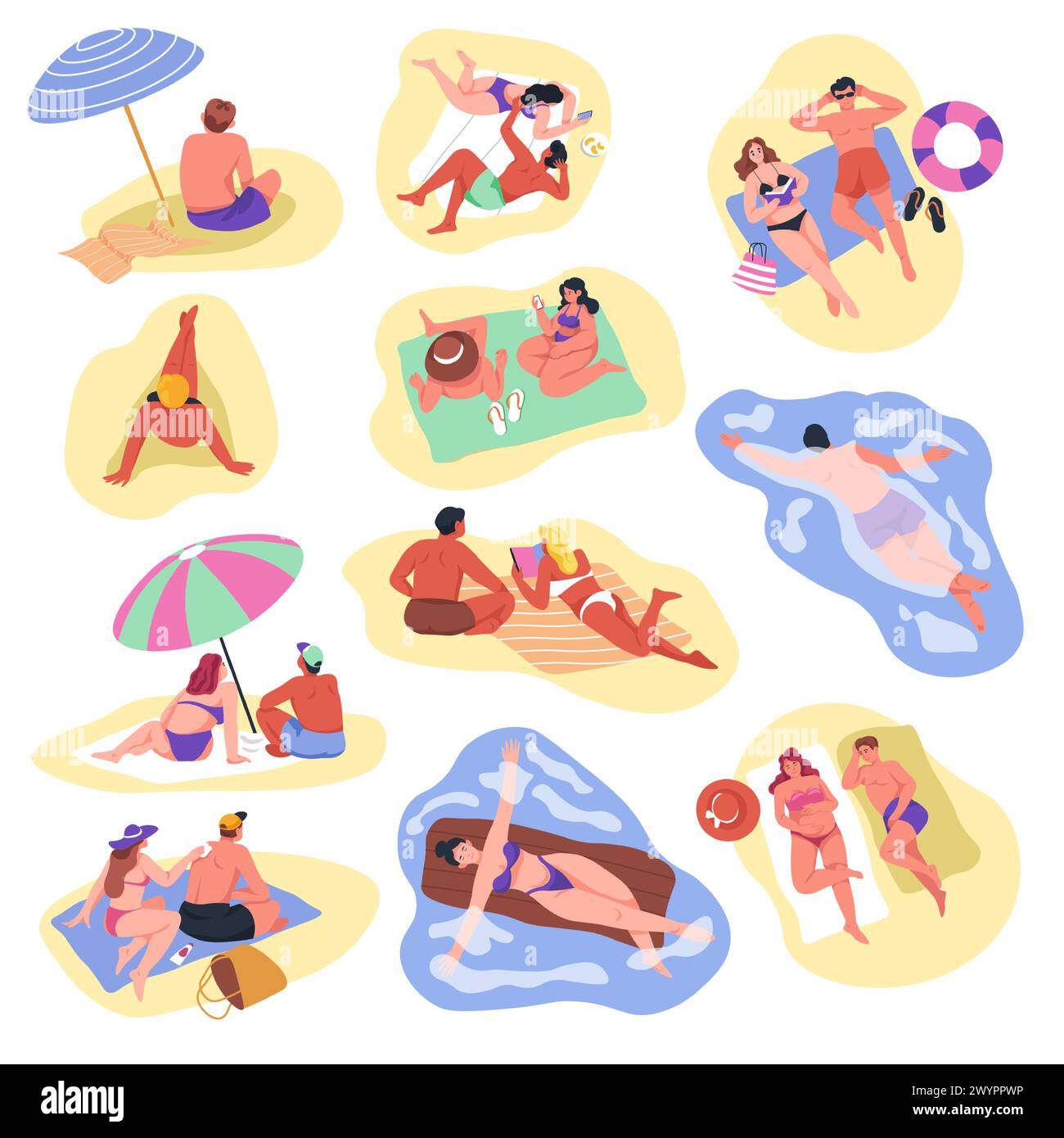 Beach Activities Collage Vector Art Stock Vector Image & Art - Alamy