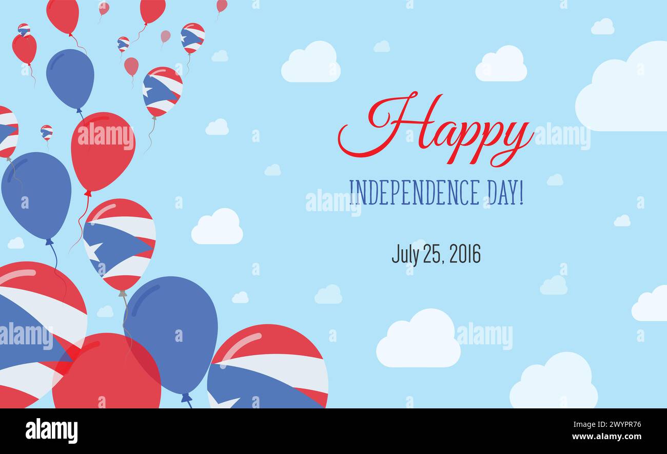 Puerto-Rico Independence Day Sparkling Patriotic Poster. Row of ...