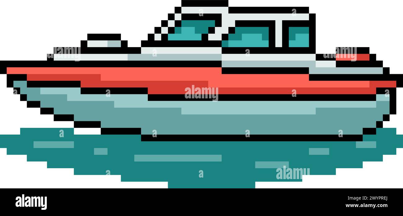 Pixel art boat hi-res stock photography and images - Alamy