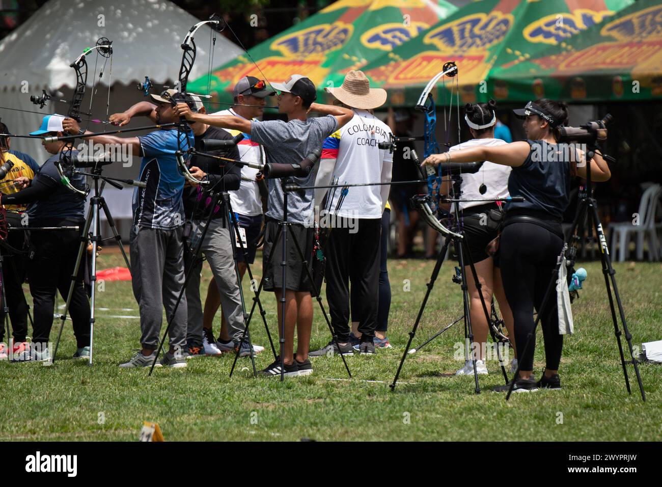 Medellin, Colombia. 07th Apr, 2024. Archers participate during ...