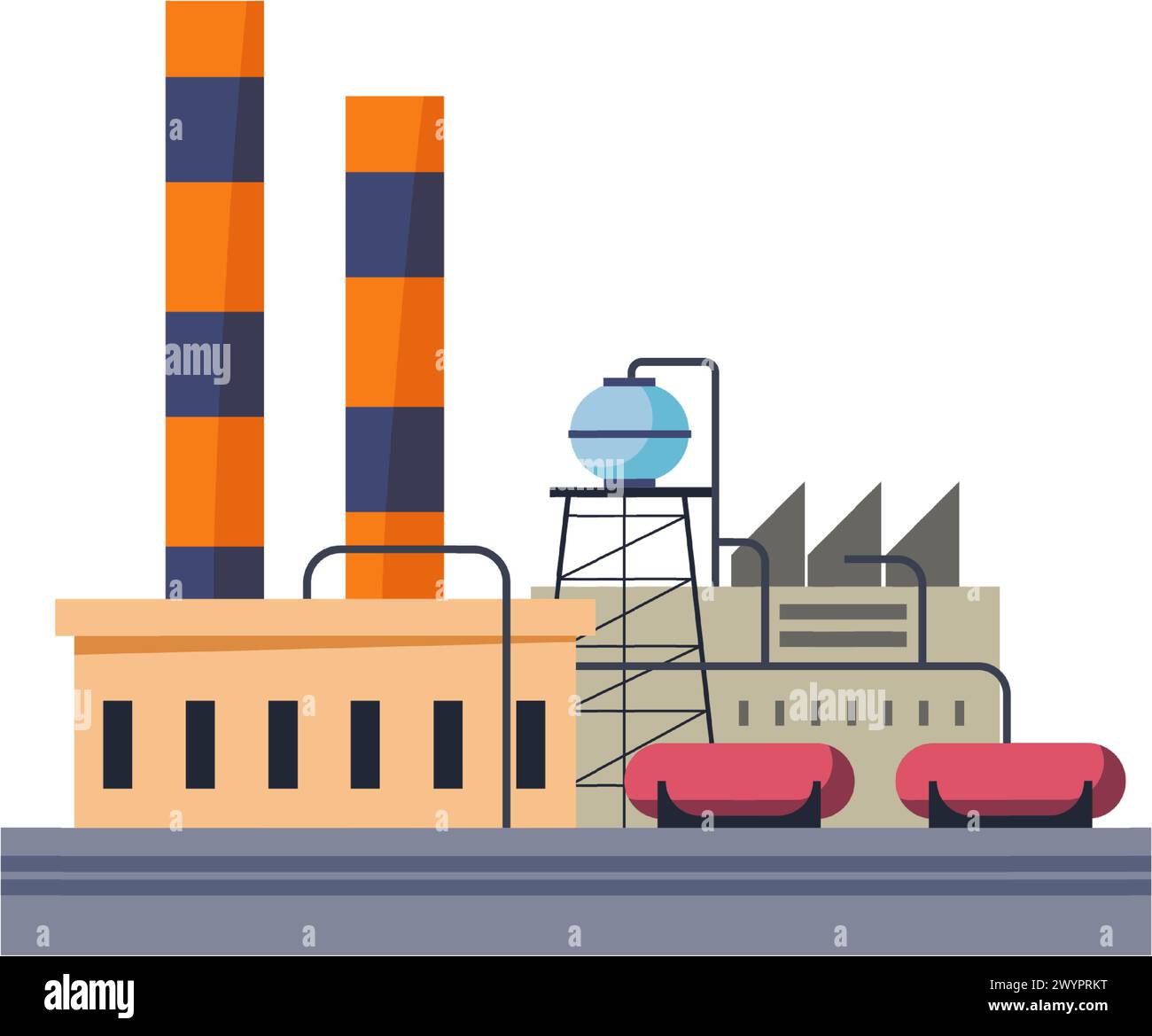 Industrial white building complex Stock Vector Images - Alamy