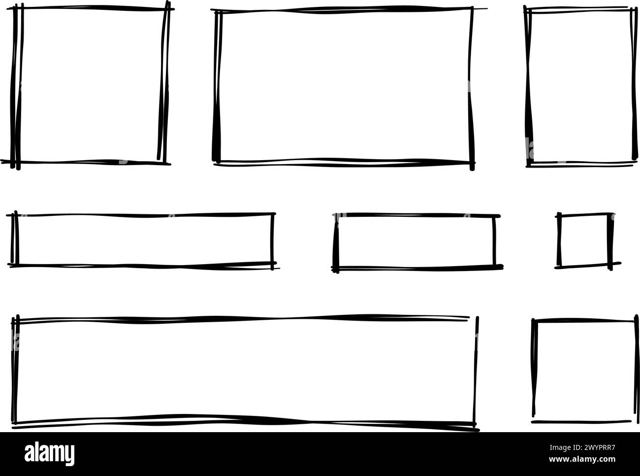 Rectangle frame line on transparent background. The rectangles are ...