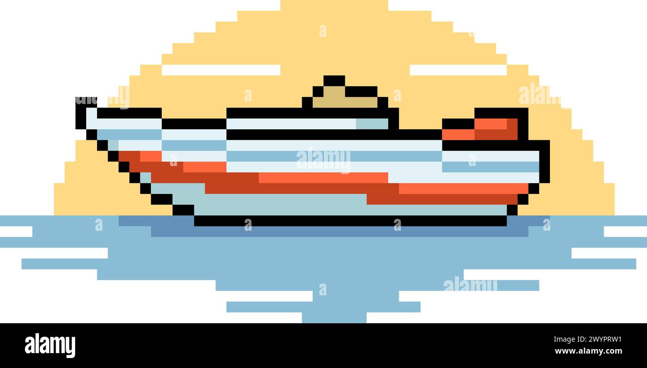 Pixel art boat hi-res stock photography and images - Alamy