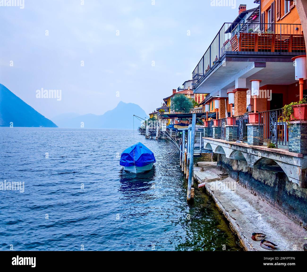 The lakeside building features stunning balconies with magnificent ...