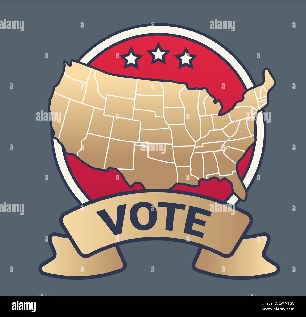 USA voting map american presidential election concept Stock Vector ...