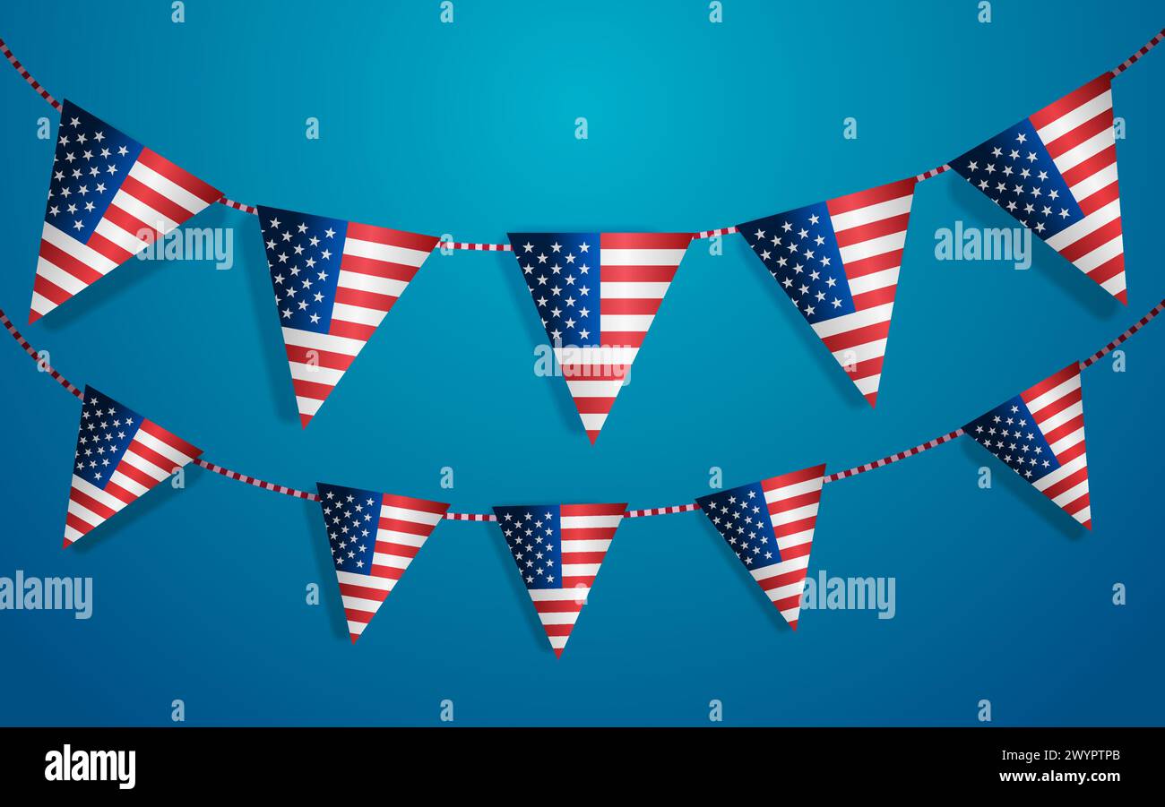 triangle bunting flags in american national flag USA presidential ...