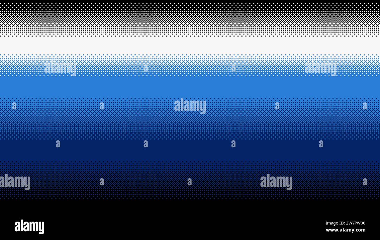 Pixel art gradient from dark blue to white color. Seamless dithering ...