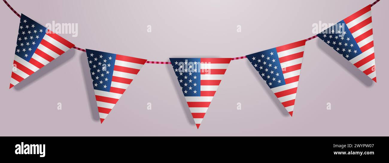 triangle bunting flags in american national flag USA presidential ...