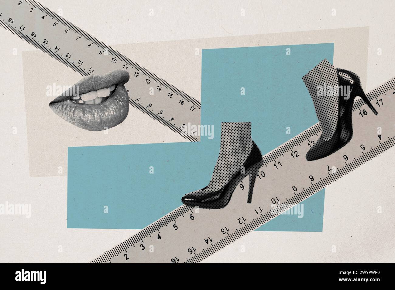 Composite trend artwork photo collage of black white silhouette lady ...