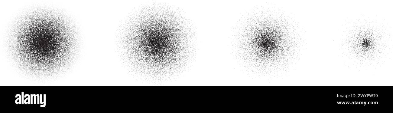 Noise spray gradient. Round grain effect. Dot dissolve texture. Black ...