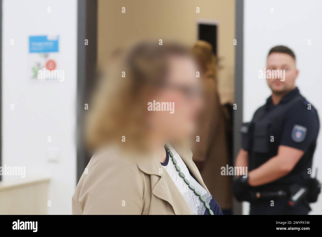 Gera, Germany. 08th Apr, 2024. The accused former judge enters the ...