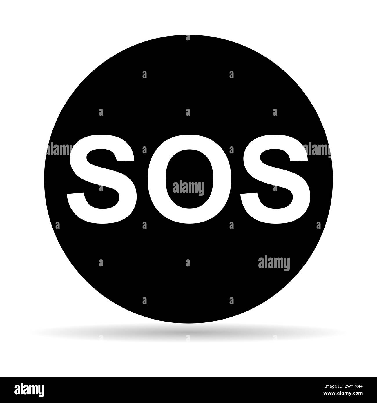 SOS help shadow icon, safety support alert design, save vector ...