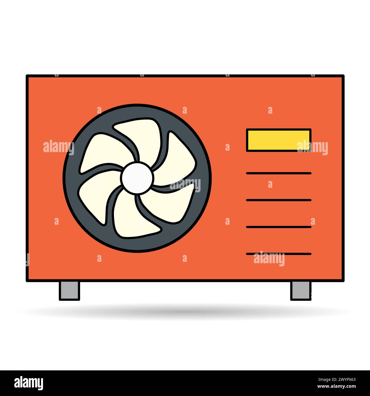 Heat pump air source shadow icon, cooling electric system machine, cool ...