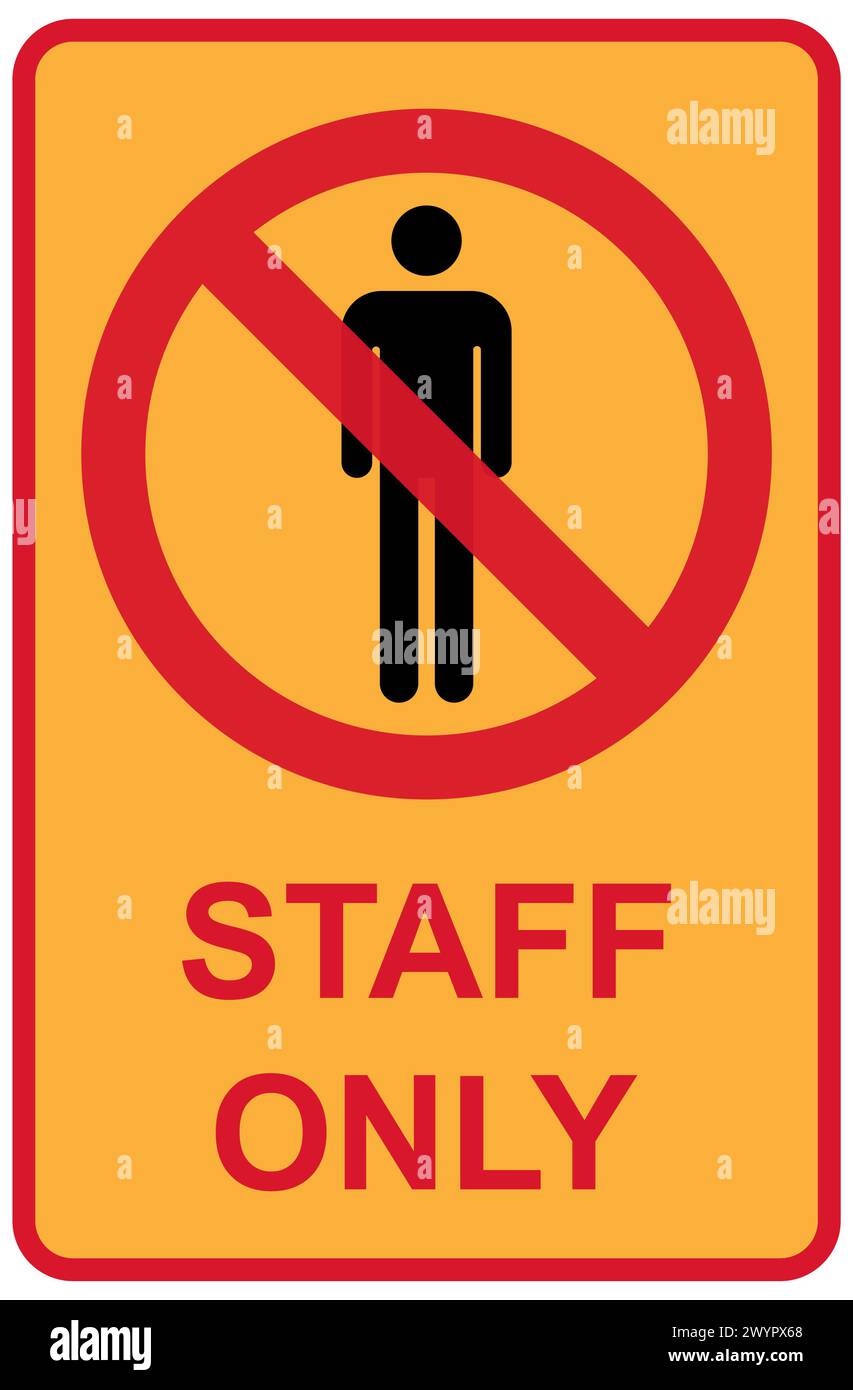 Only staff icon, danger zone symbol, safety entry person sign vector ...