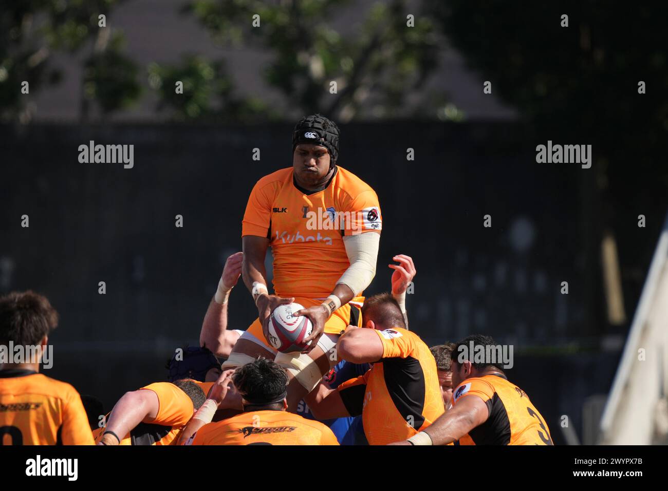 Kubota Spears' Finau Tupa during the 2023-24 Japan Rugby League One ...