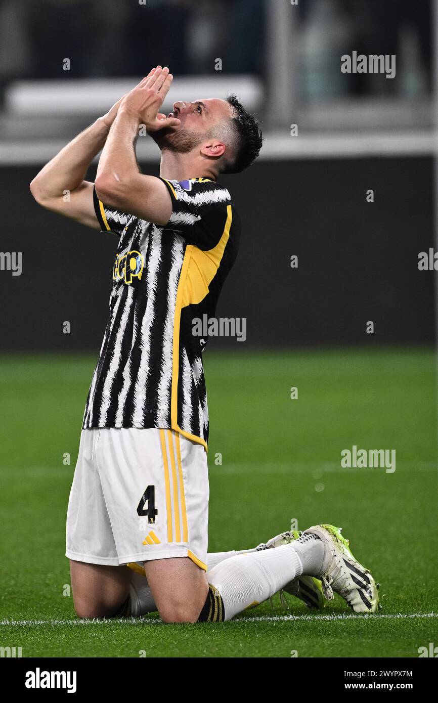 Federico Gatti (Juventus) celebrates after scoring his team's first ...