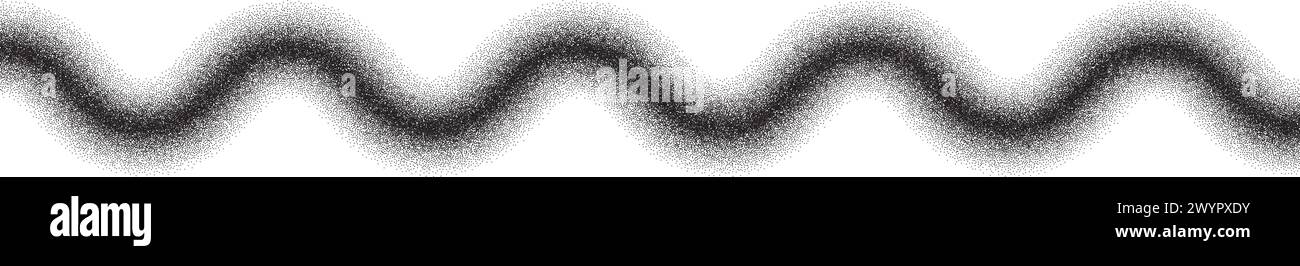 Noise Zigzag Line Grain Curvy Wave Stripe Of Dots Stipple Gradient Pattern Ripple Stock Vector