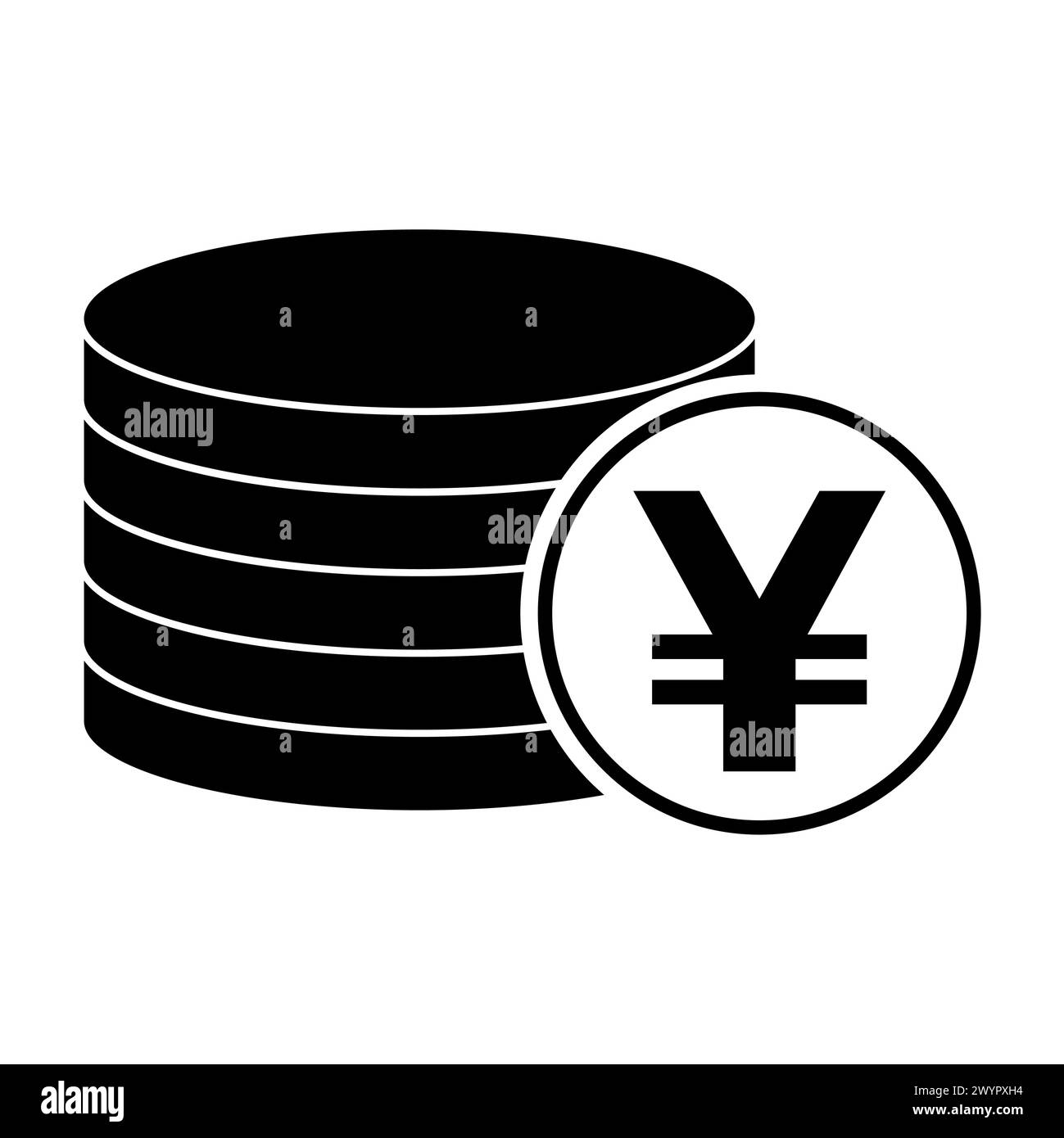 Yuan stack coin, flat icon money design, cash sign vector illustration ...