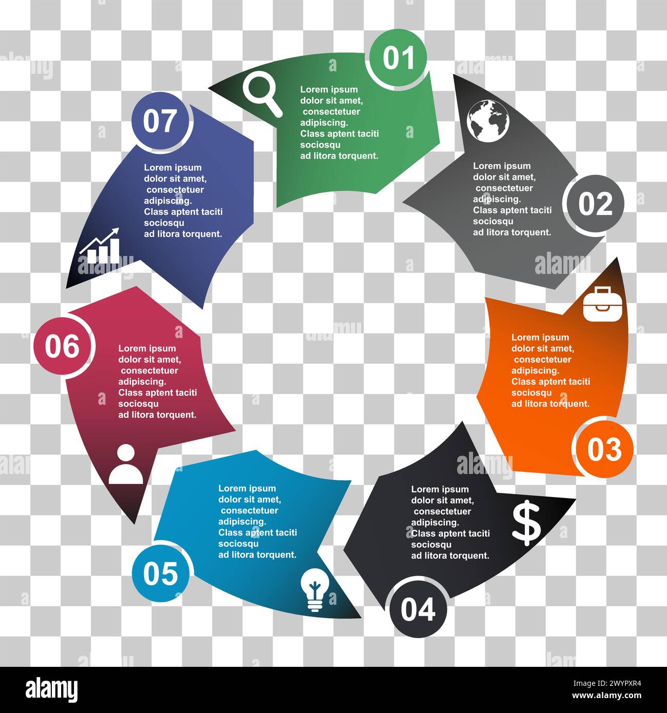 Information round diagram 8 steps, infographic graphic pie design ...