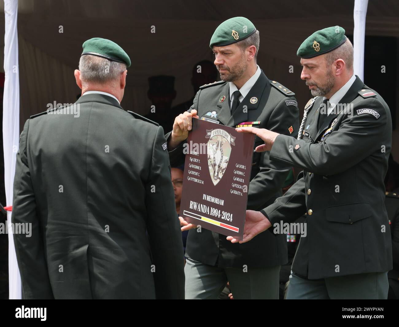 Kigali, Rwanda. 08th Apr, 2024. Belgian military personnel pictured at ...