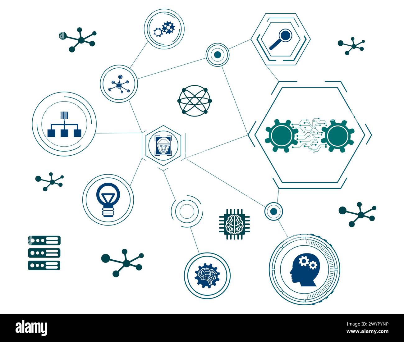 Concept deep machine learning Cut Out Stock Images & Pictures - Alamy
