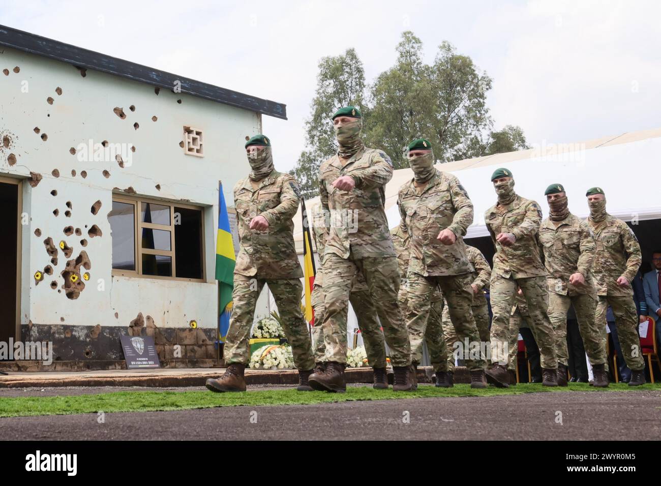 Kigali, Rwanda. 08th Apr, 2024. Belgian military personnel pictured at ...