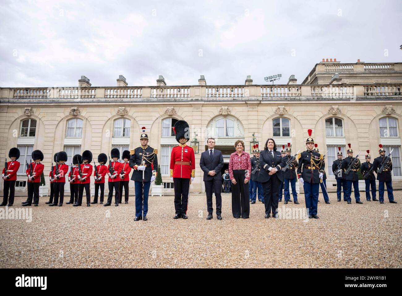 French President Emmanuel Macron and British ambassador to France Menna ...
