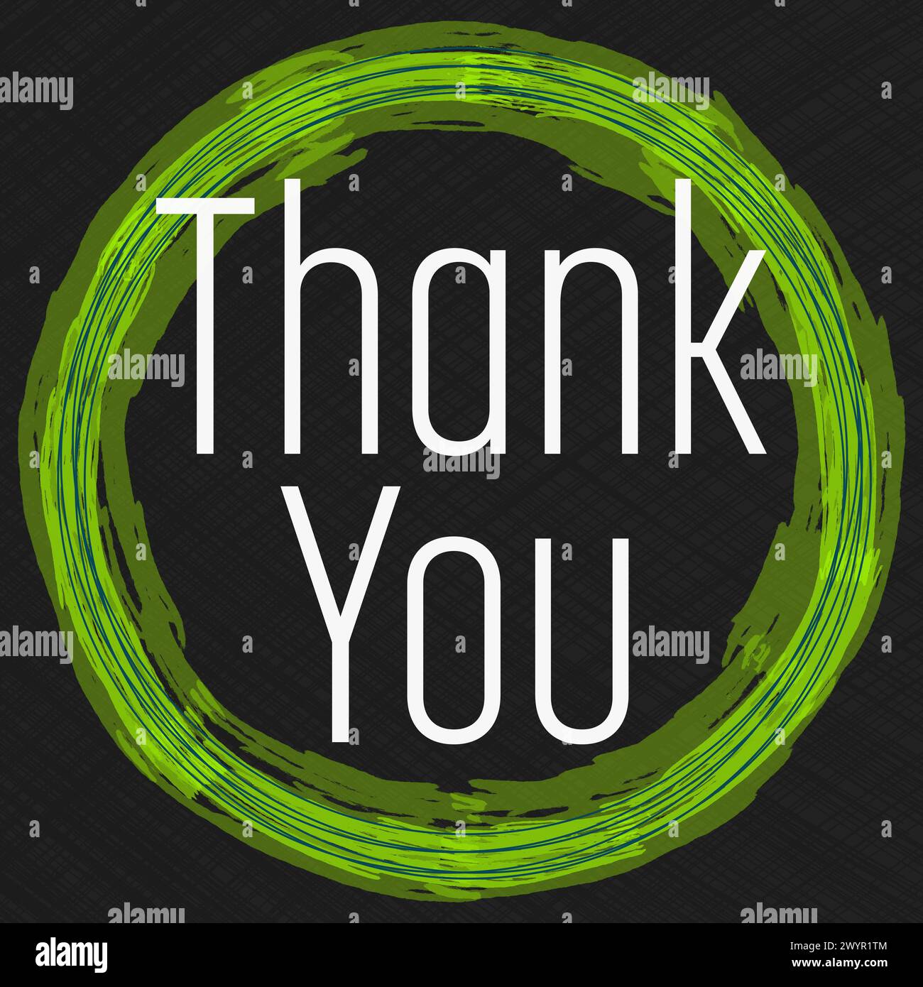 Thank You Green Circular Dark Background Lines Grid Texture Text Stock ...