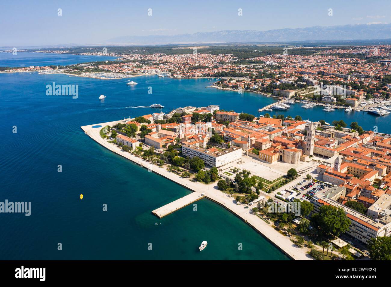 Zadar, Croatia: Dramatic aerial view of the Zadar medieval old town by ...