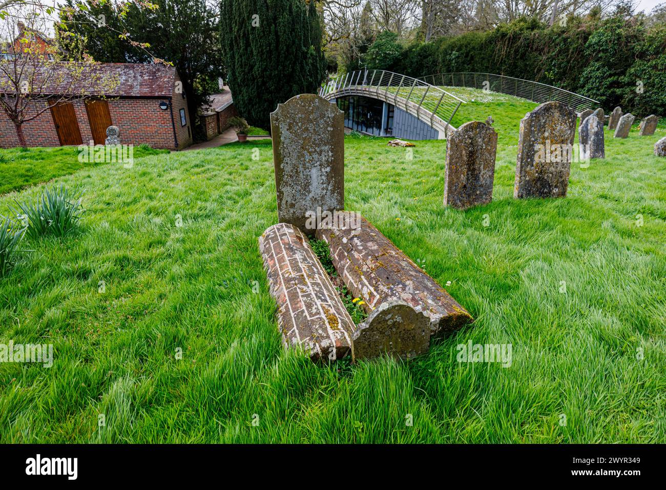 Rare brick barrel graves in the churchyard of St Mary's Church in ...