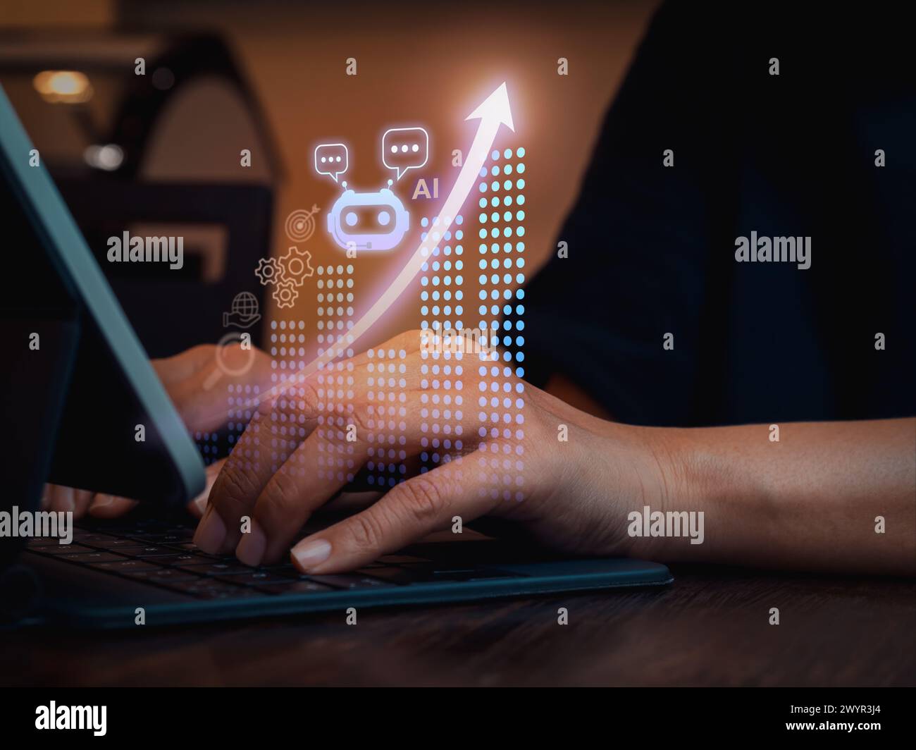 Digital marketing strategy with AI concept. Artificial intelligence ...