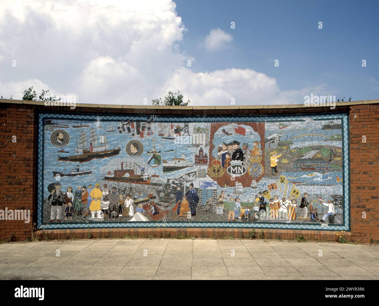 The Pioneers, a colourful wall mounted mosaic near Mount Stuart Primary ...