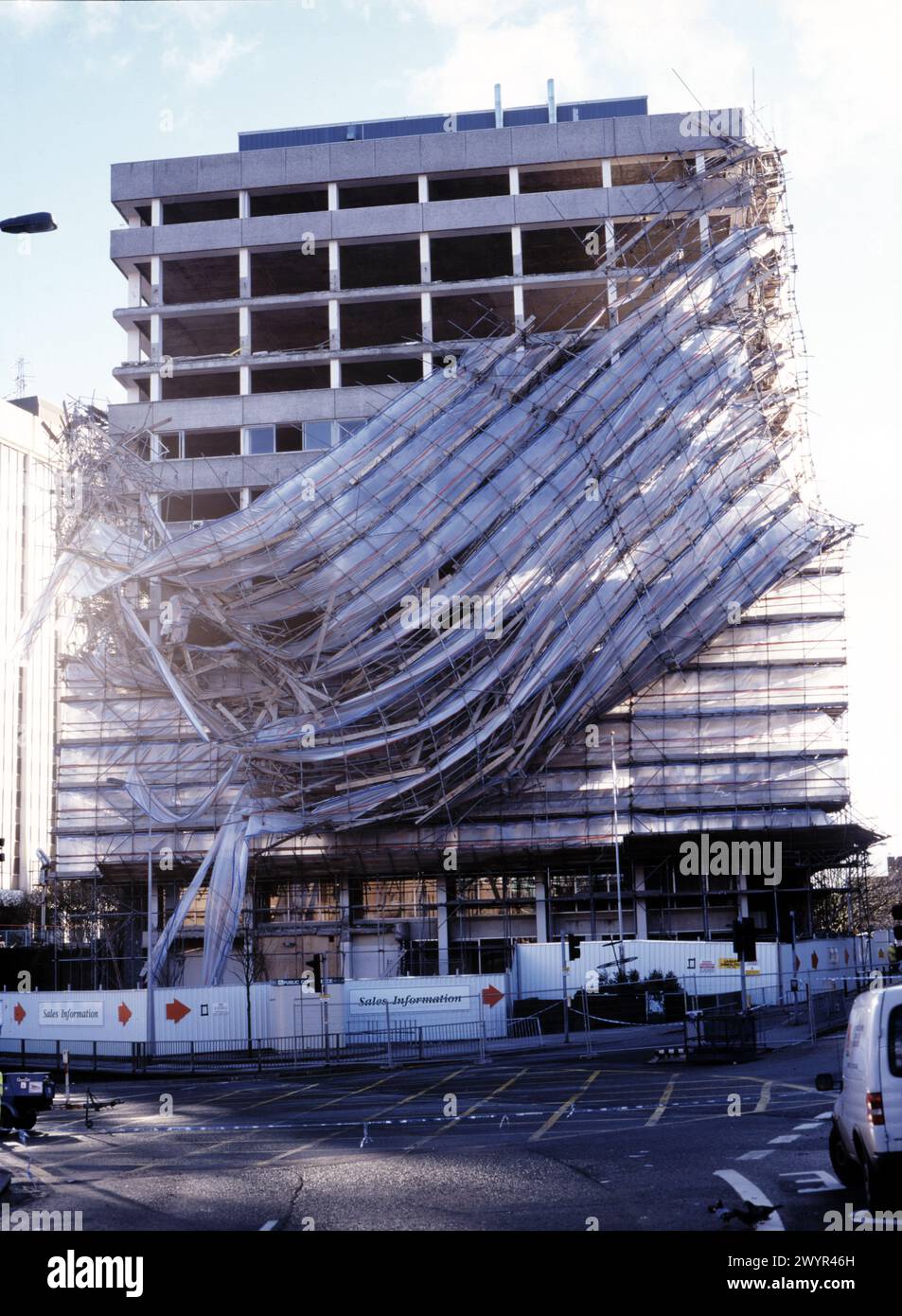Scaffolding collapse at Fanum House, Queen Street, Cardiff which led to ...
