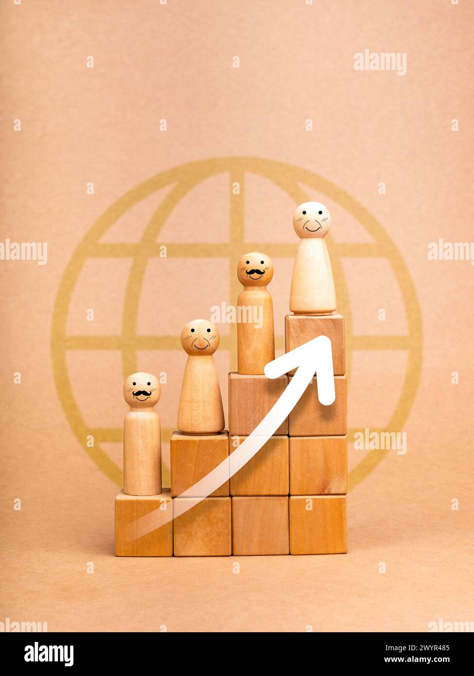 Population and aging, The growing elderly population concepts. Rising ...