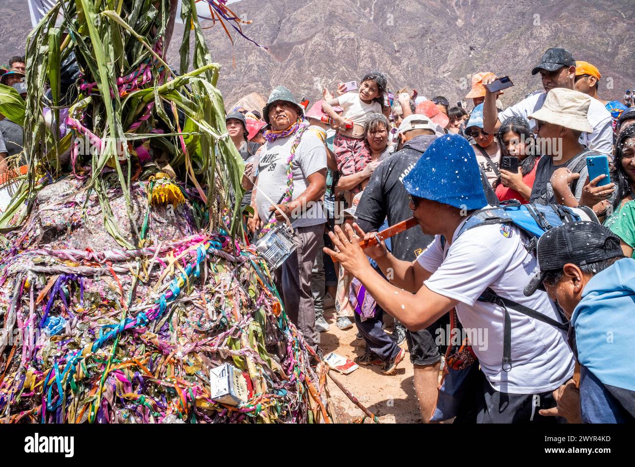 Local People Glorify Mother Earth at A Mojon (a cluster of rocks ...
