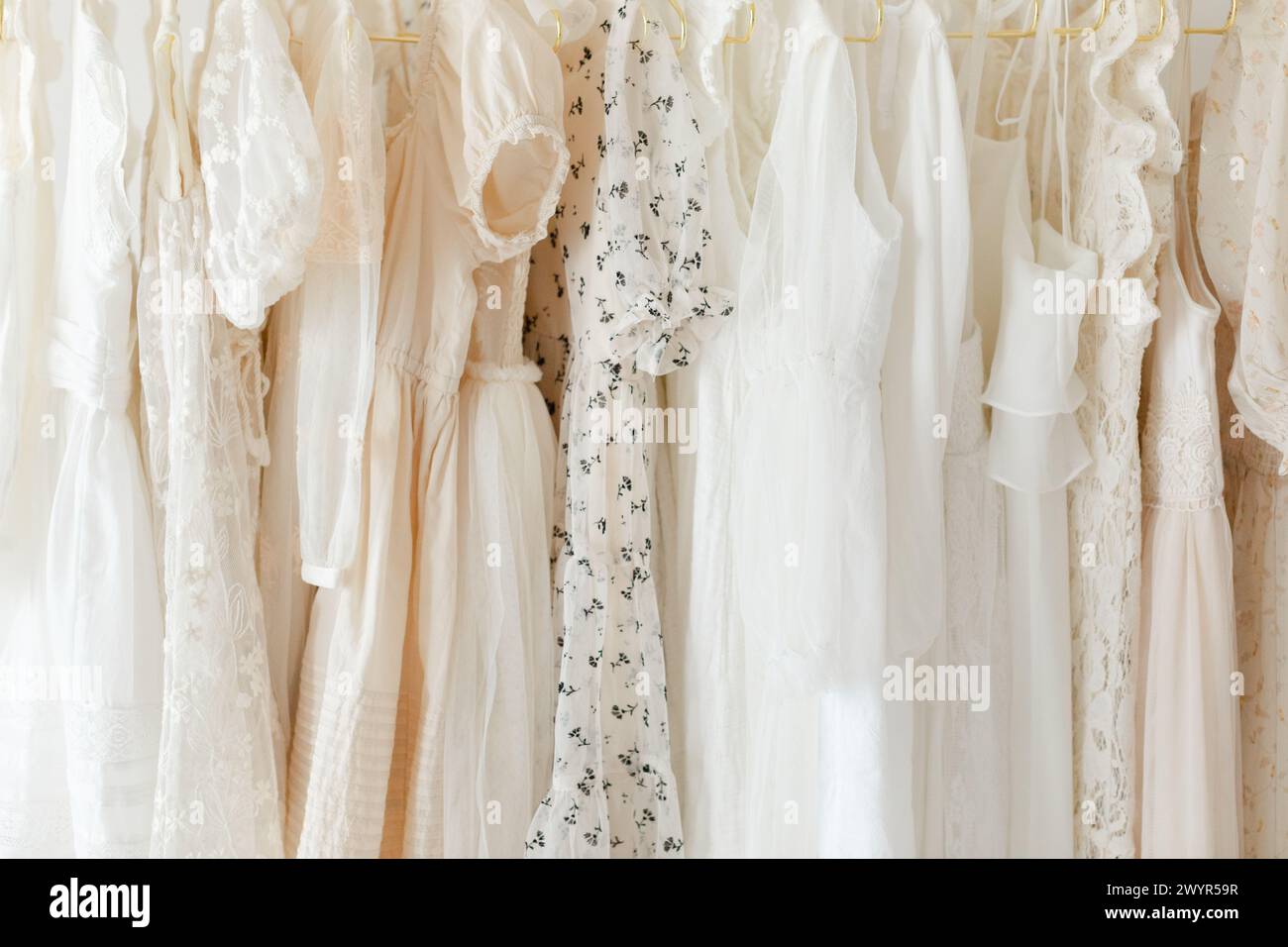 delicate neutral dresses with beautiful texture Stock Photo - Alamy