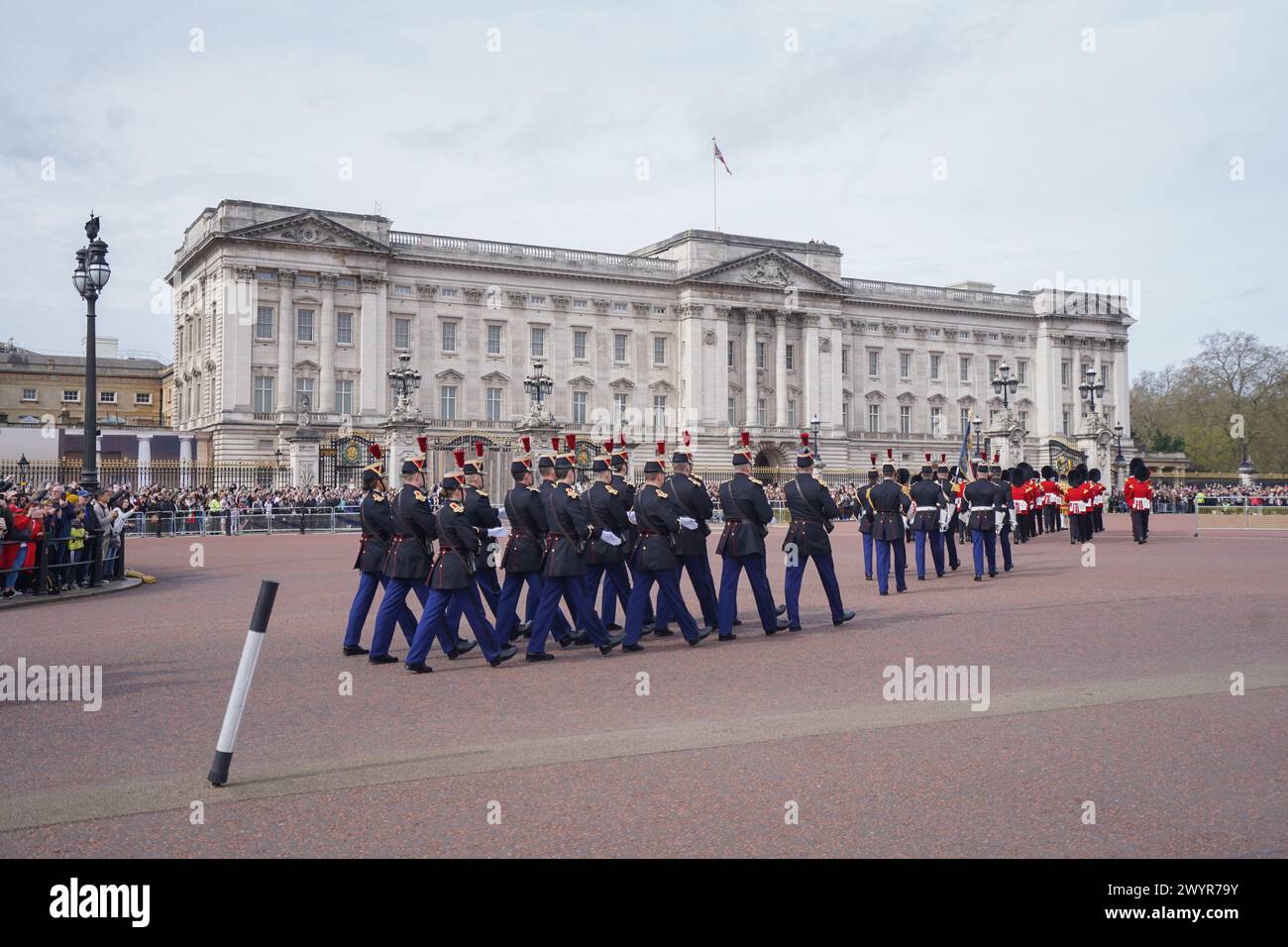 London 8 April 2024 . Memberd of the Gendarmerie Nationale march from ...