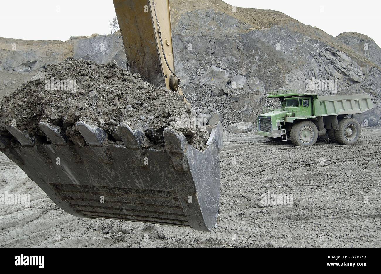 Marl extraction at quarry for cement plant Stock Photo - Alamy