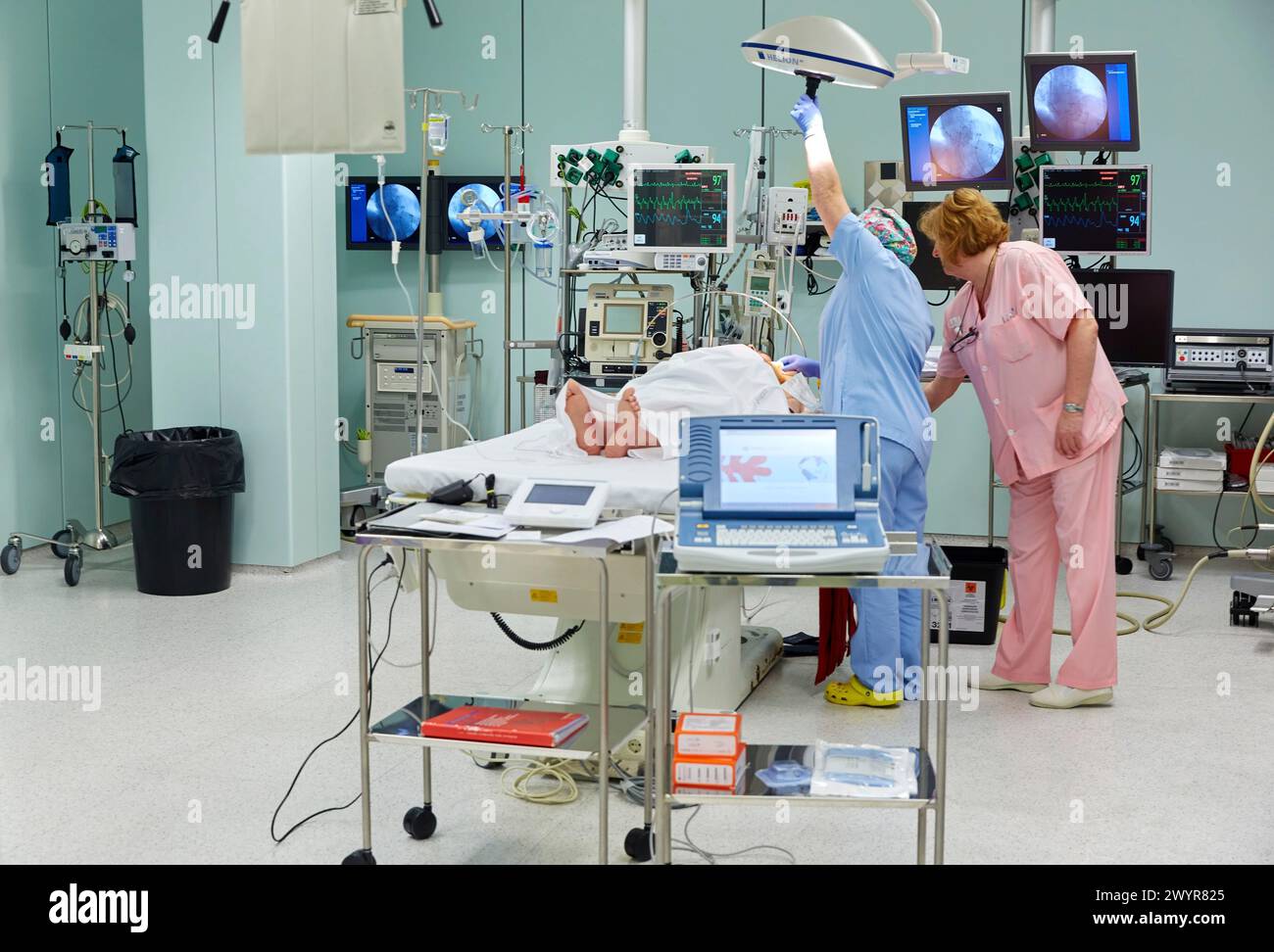 Operating room for placement of defibrillator intensive care unit icu ...