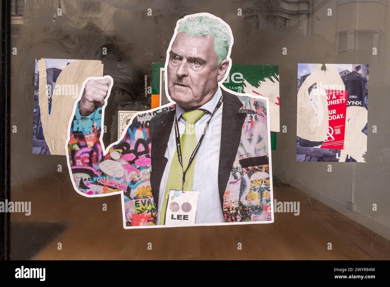 Brighton, April 8th 2024: Artwork by 'The Postman' depicting Lee ...