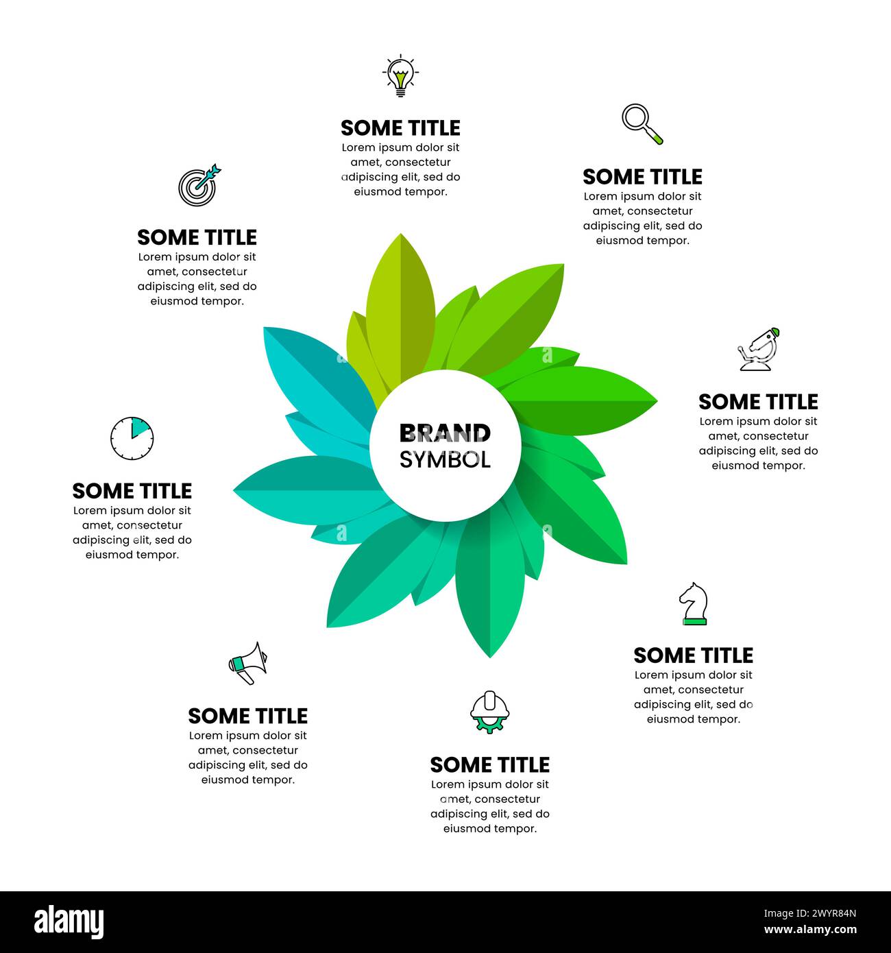 Infographic template with icons and 8 options or steps. Leaves. Can be ...