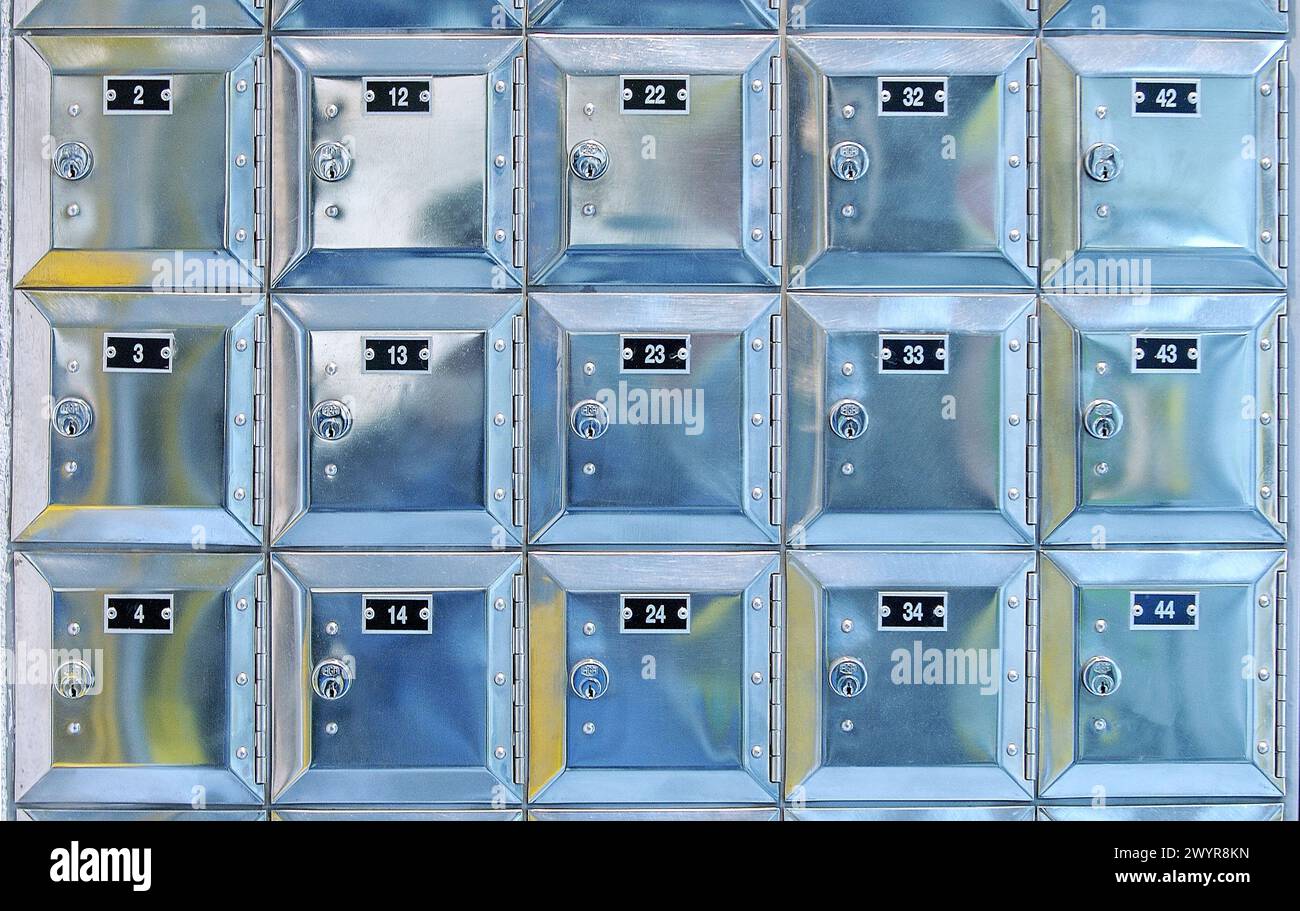 Post office boxes Stock Photo - Alamy