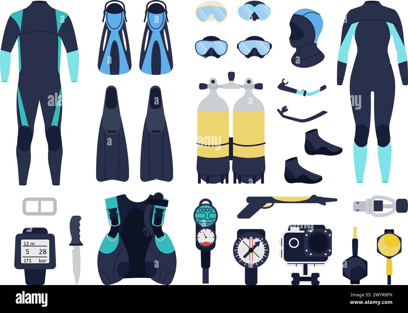 Professional divers tools Stock Vector Images - Alamy