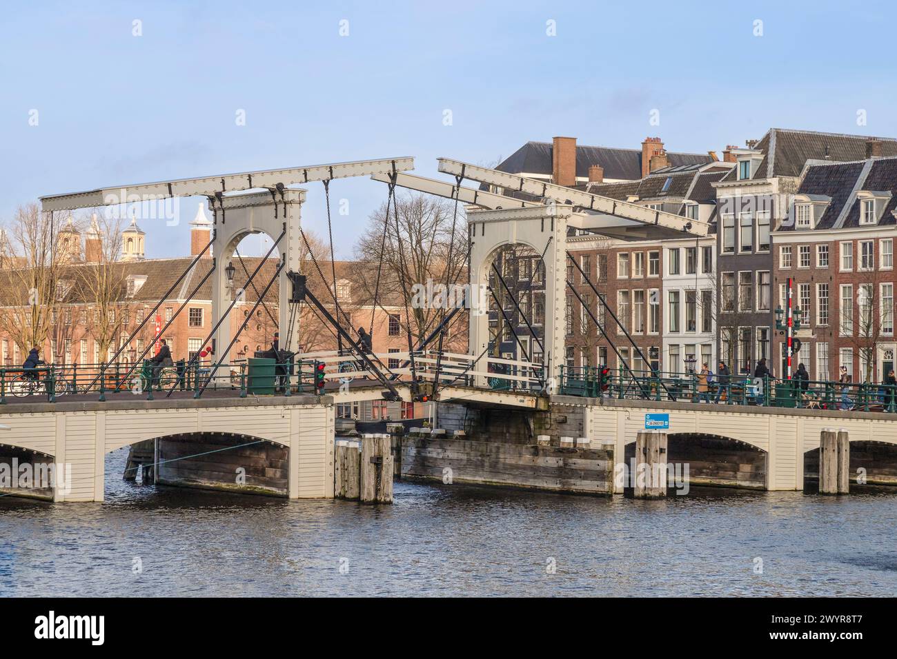 Skinny Bridge - Magere brug, over the Amstel in Amsterdam Stock Photo ...