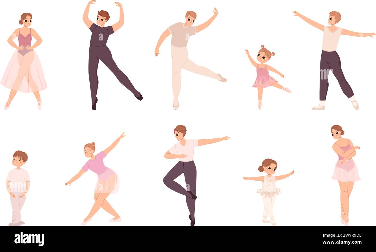 Boy girl dancing ballet. Female and male characters, classic dance ...