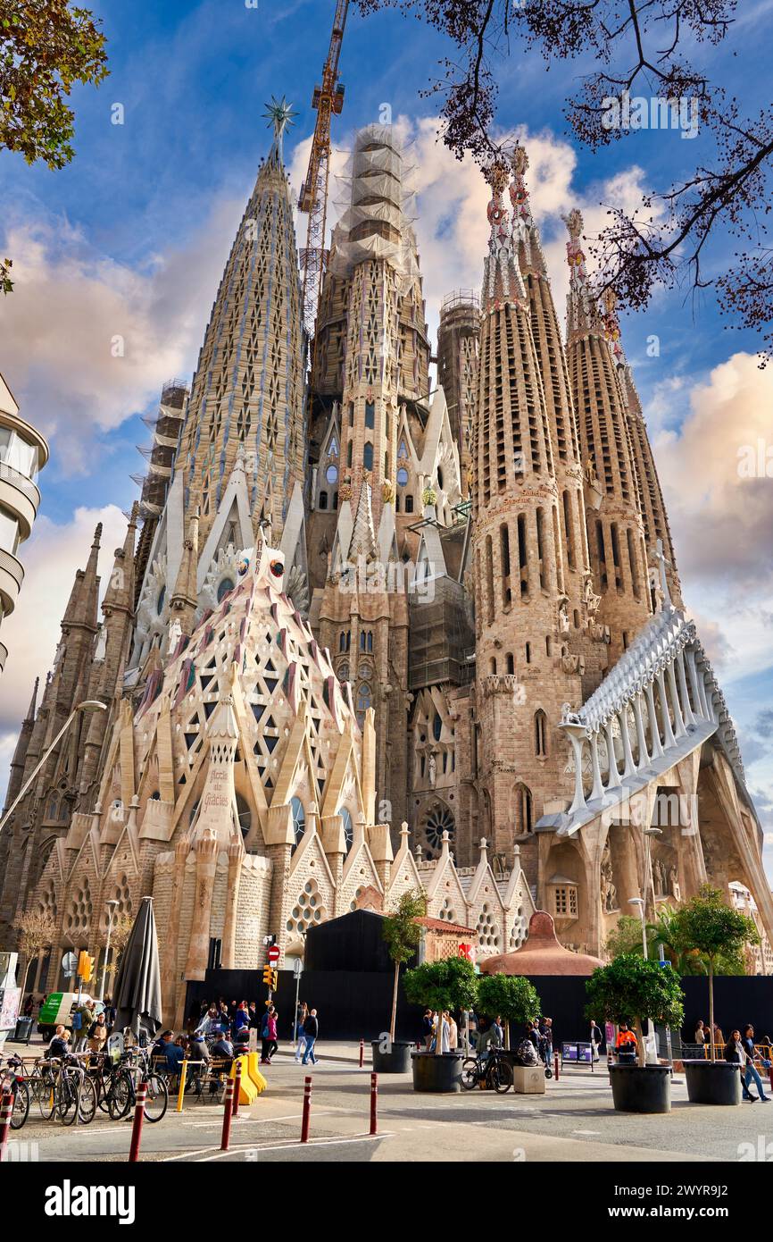 Fachada de La Pasión, La Sagrada Familia Basilica. Barcelona. Spain.The ...
