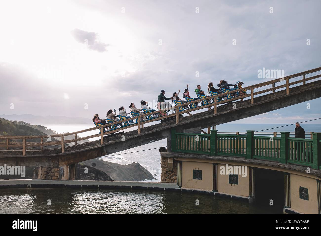 Image of the monte igueldo amusement park with its roller hi-res stock ...